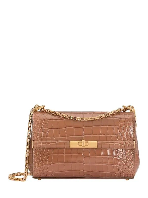 Dolce & Gabbana Marlene Mini Shoulder Bag In Alligator - Turtle Dove