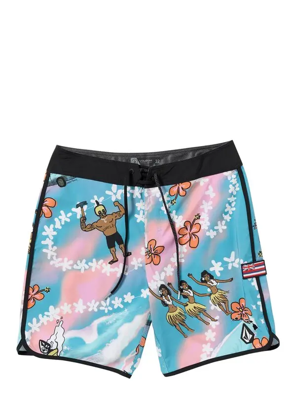 Volcom Drew Toonz Scallop Mod Board Shorts - Bay Blue