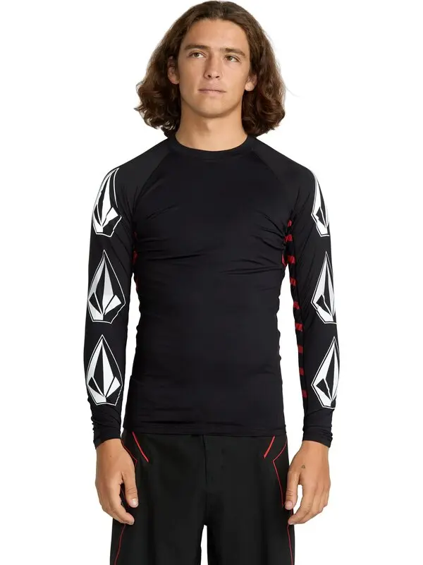 Volcom Surf Vitals J Robinson Long Sleeve Rashguard - Black/red