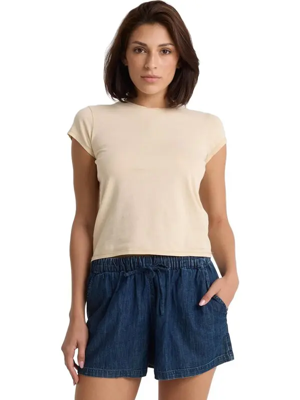 Volcom Lived In Lounge Stone Wash Short Sleeve Tee - Oat