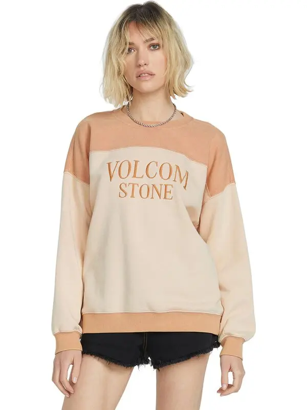 Volcom Stone Blocked Crew Sweatshirt - Champagne Gold