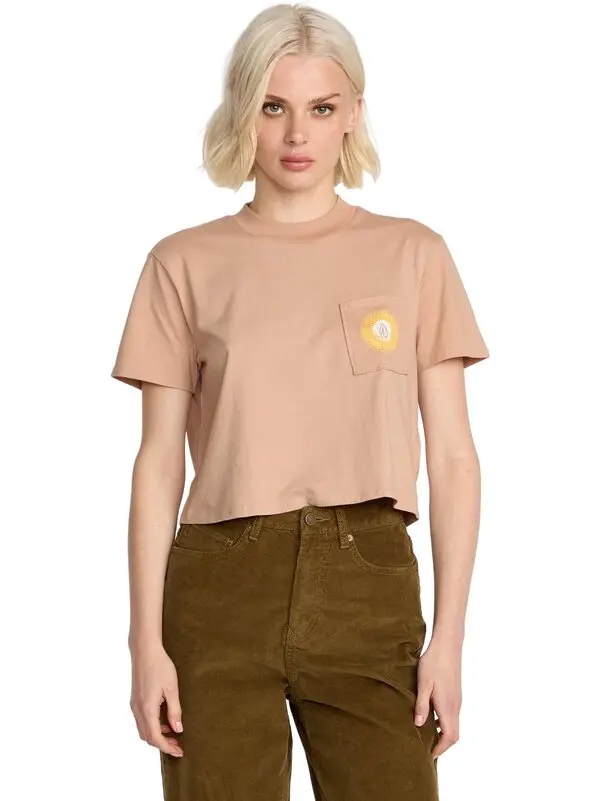 Volcom T-shirt With Pocket - Wet Sand