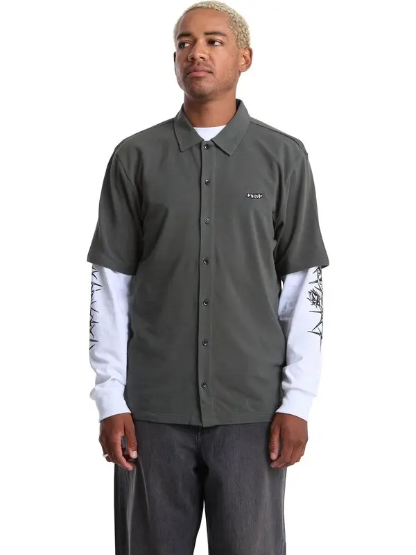 Volcom Chavo Button Down Short Sleeve Tee - Castlerock