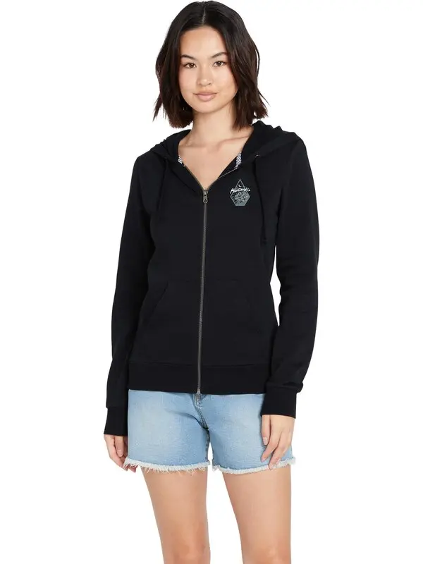 Volcom Hooded Zip-up Sweatshirt - Black