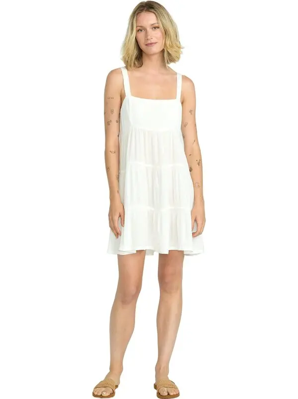 Volcom Viscose Blend Baby Doll Dress - White