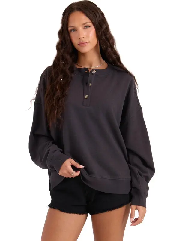Volcom Fleece Henley - Vintage Black