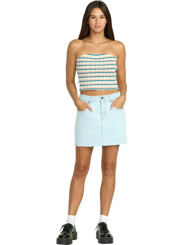 Volcom Fitted Denim Mini Skirt - Cruzer Blue