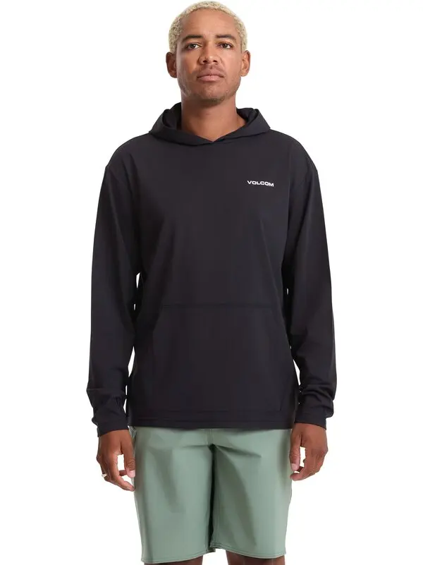 Volcom Hooded Long Sleeve Pullover - Black