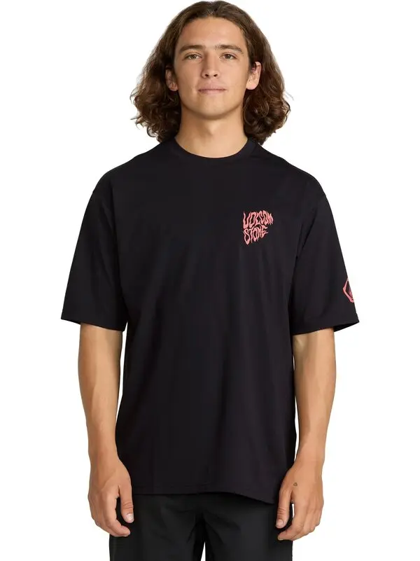 Volcom Wavvyyy Surf Short Sleeve Tee Rashguard - Black