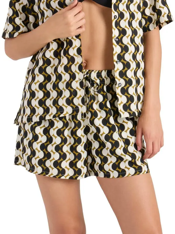 Volcom Printed Satin Shorts - Black/natural