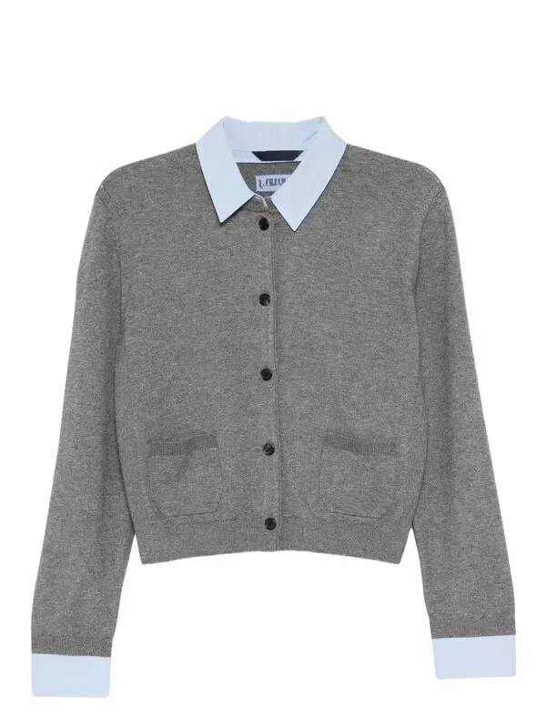 JUUN.J Paneled Button Cardigan - Grey