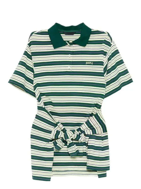 JUUN.J Striped Polo Top - Green