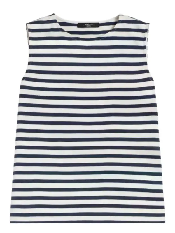 Max Mara Striped Knit Tank Top - Blue