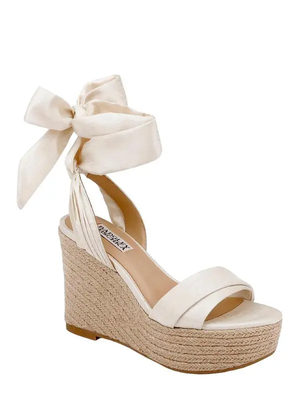 Badgley Mischka Ximora Platform Wedge Espadrille - Cream
