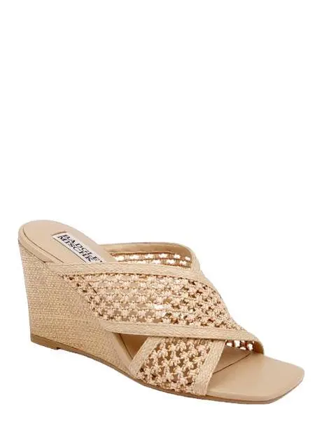 Badgley Mischka Woven Wedge Sandal - Natural