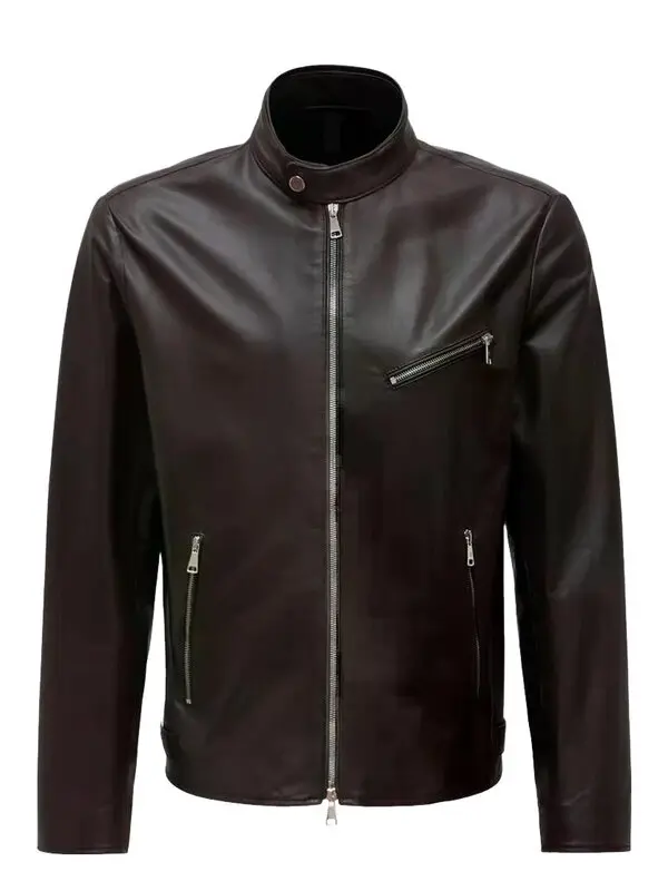 Tagliatore Berry Leather Jacket - Brown