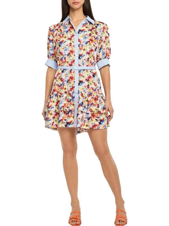 Cinq À Sept Wildflower Bunch Emry Shirtdress - Gardenia Multi