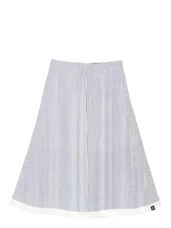 AGNES B. Striped Midi Skirt - Grey