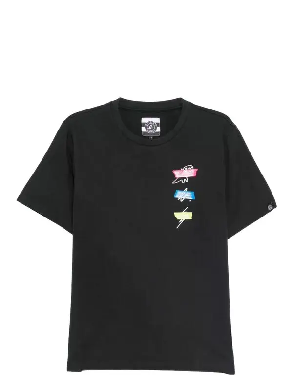 AGNES B. Tapes Short Sleeves T-shirt - Black