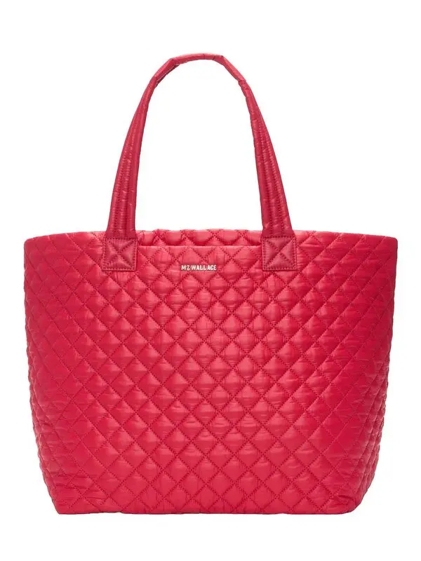 Mz Wallace Large Metro Deluxe Diamond Quilted Nylon Tote - Apple