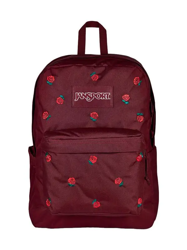 JANSPORT Superbreak® Plus Backpack - Cherry Lacquer/grn/red