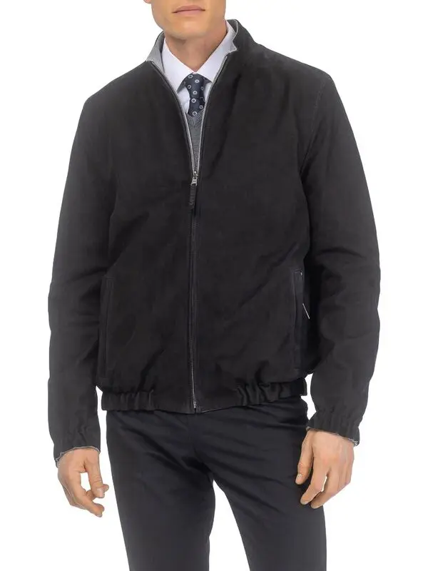 Gorski Reversible Loro Piana Nubuck Jacket - Black/gray