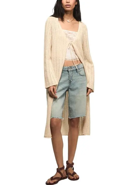 Lucky Brand Festival Pointelle Duster - Whitecap Gray