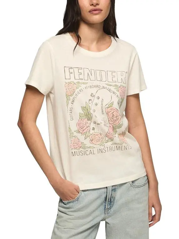 Lucky Brand Floral Graphic Cotton T-shirt - Gardenia