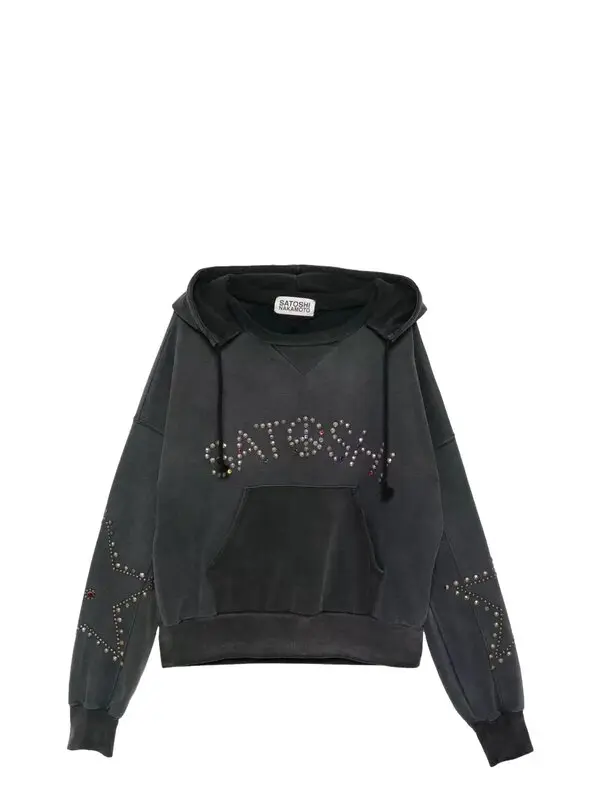 SATOSHI NAKAMOTO Embellished Hoodie - Grey