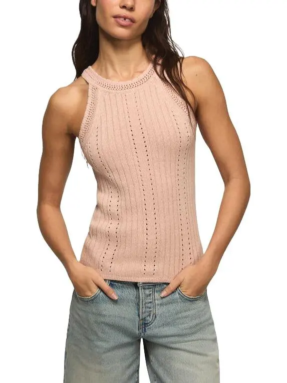 Lucky Brand Pointelle Sweater Tank - Rose Smoke
