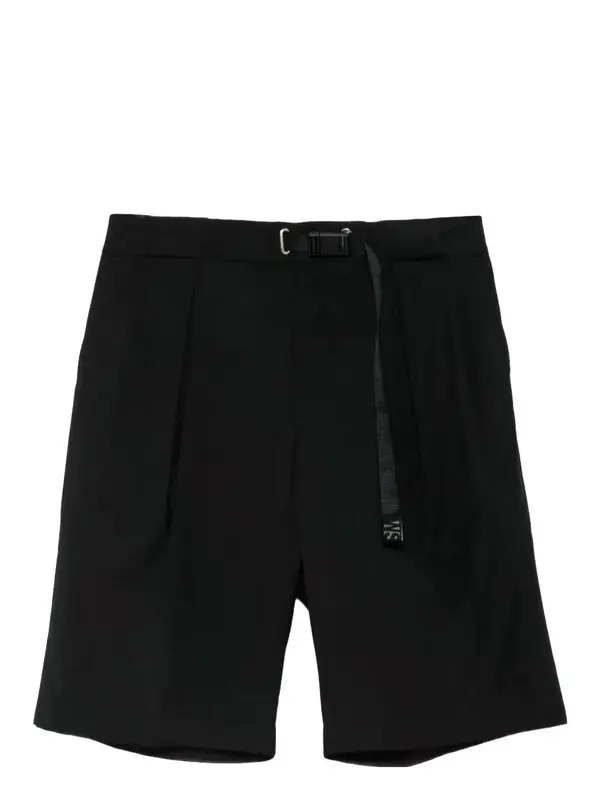 WHITE SAND Pleated Shorts - Black