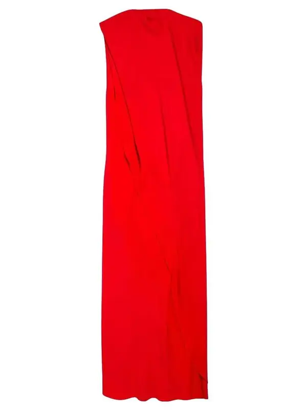 Balenciaga Open Back Draped Dress - Red