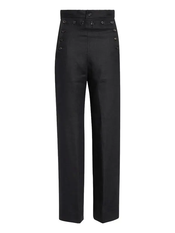 BODE Linen Sailor Trousers - Black