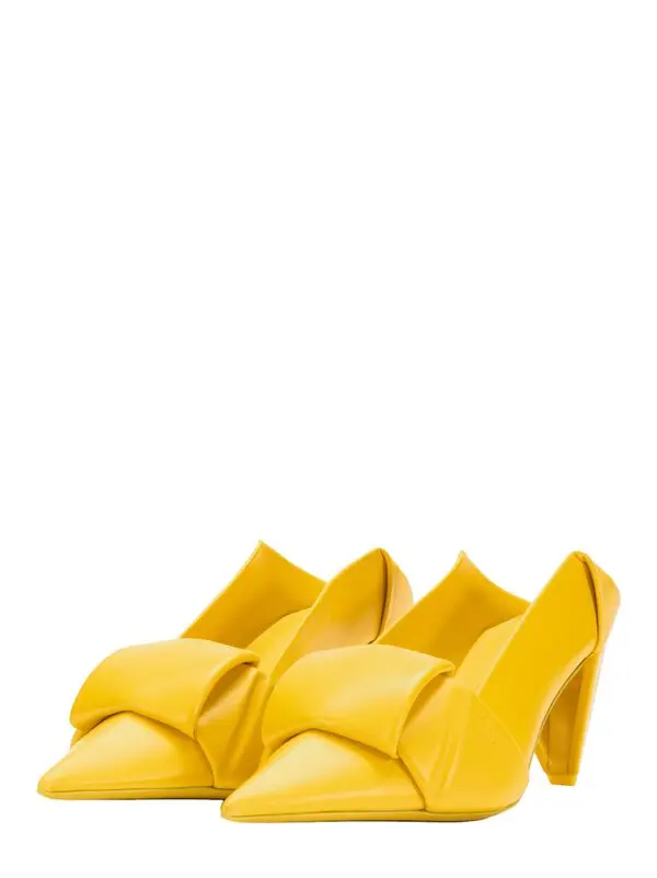 Loewe Origami Flap Back Pumps - Yellow Sunshine