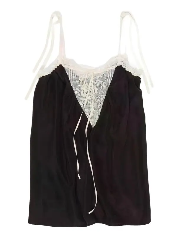 Bimba Y Lola Lace-trimmed Top - Black