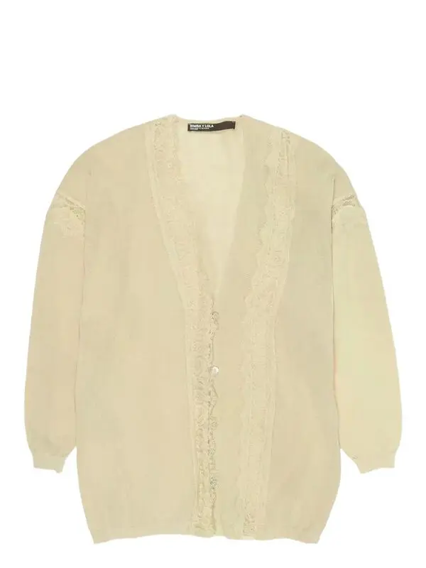 Bimba Y Lola Lace-trim Cardigan - Neutrals