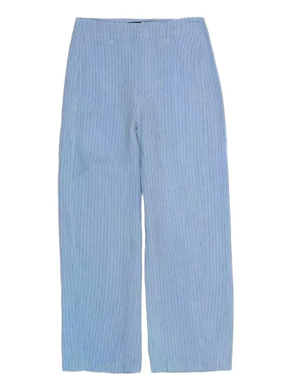 Bimba Y Lola Pinstripe Linen Trousers - Blue