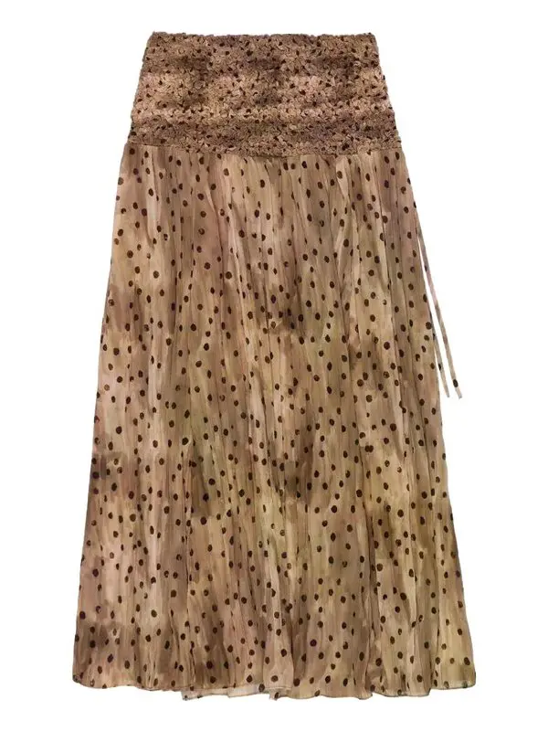 Bimba Y Lola Polka-dot Maxi Skirt - Neutrals