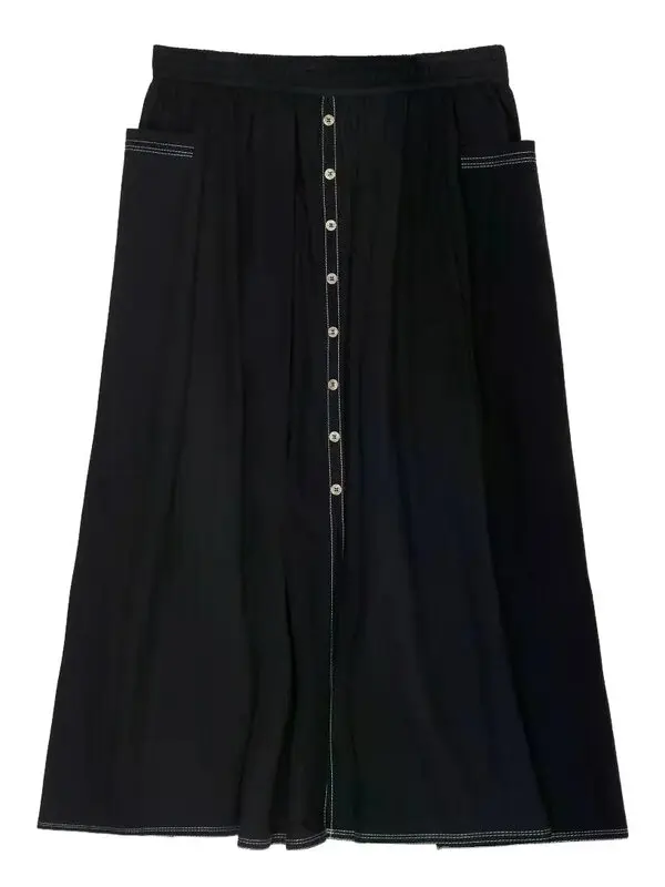 Bimba Y Lola Button-front Midi Skirt - Black