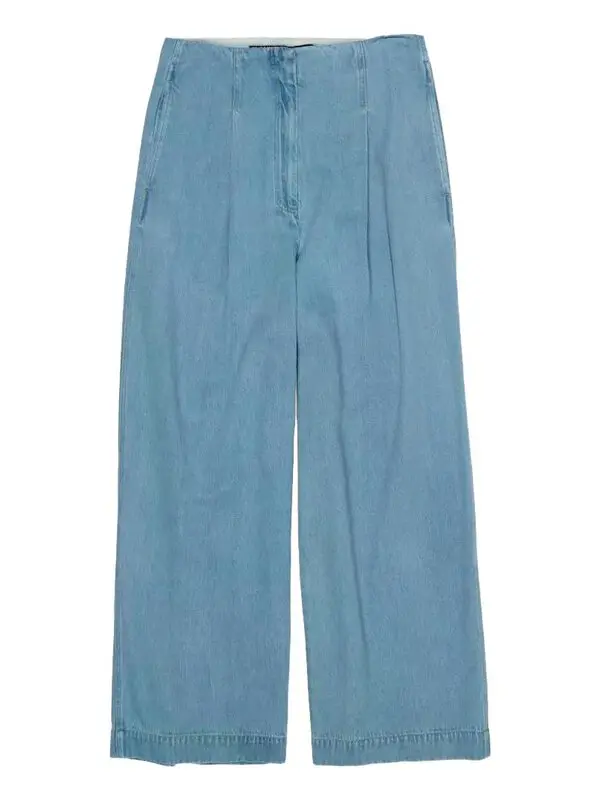Bimba Y Lola Pleated Wide Leg Trousers - Blue