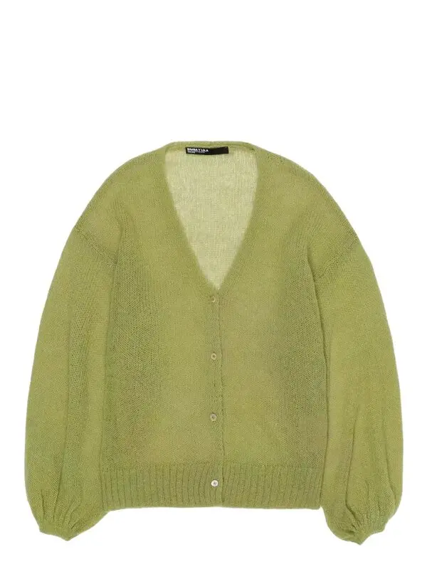 Bimba Y Lola Balloon-sleeve Cardigan - Green