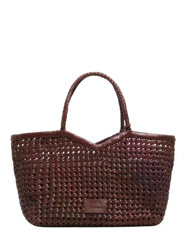 Bimba Y Lola Woven Leather Tote Bag - Brown
