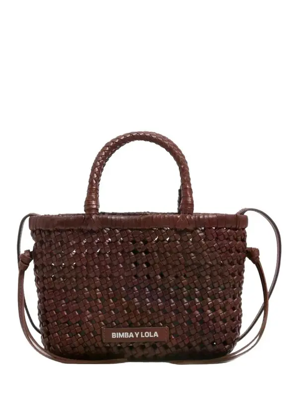 Bimba Y Lola Woven Top-handle Mini Bag - Brown