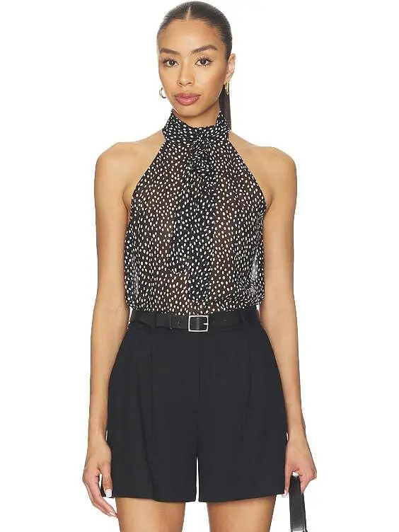 NILI LOTAN Alla Halterneck Top - Wild Dot