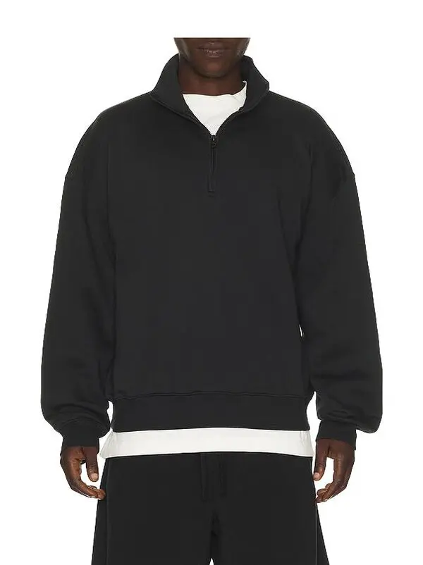 SKIMS Fleece Lounge Quarter Zip - Washed Onyx