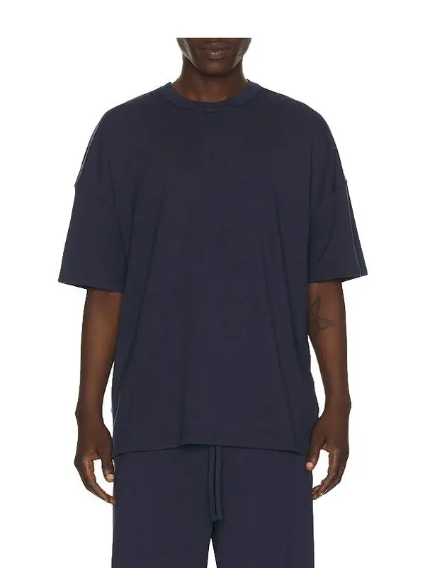 SKIMS Jersey Lounge Relaxed T-shirt - Navy