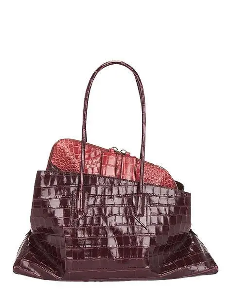 Attico La Passeggiata Medium Top Handle Bag - Faded Bordeaux