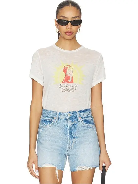 RE/DONE Classic Tee Ray Of Sunshine - Vintage White