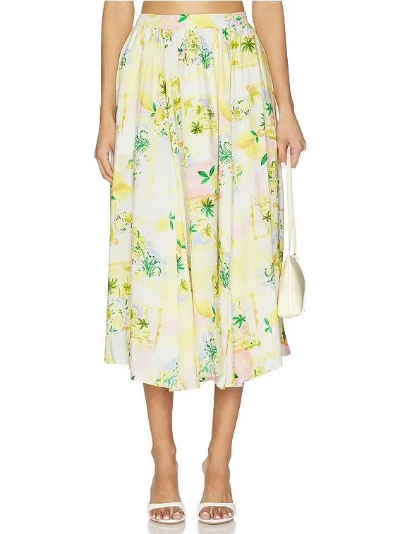 Astr The Label Kaleigh Skirt - Lemon Paradise