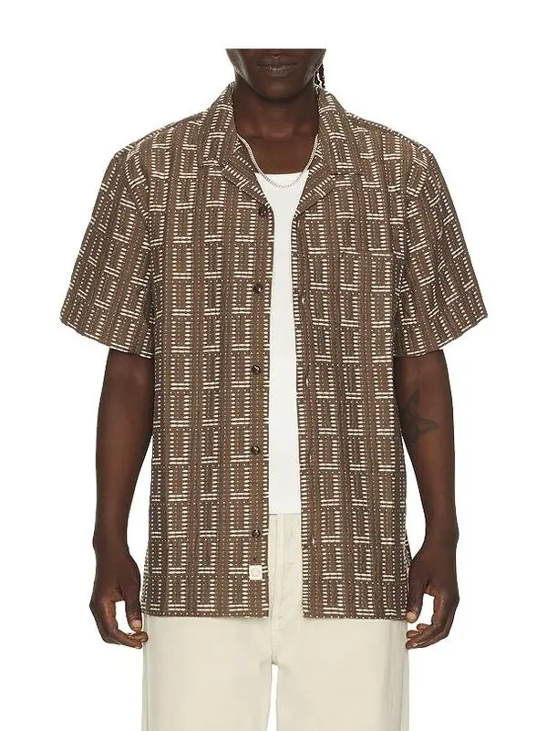 Marine Layer Dobby Resort Shirt - Brown